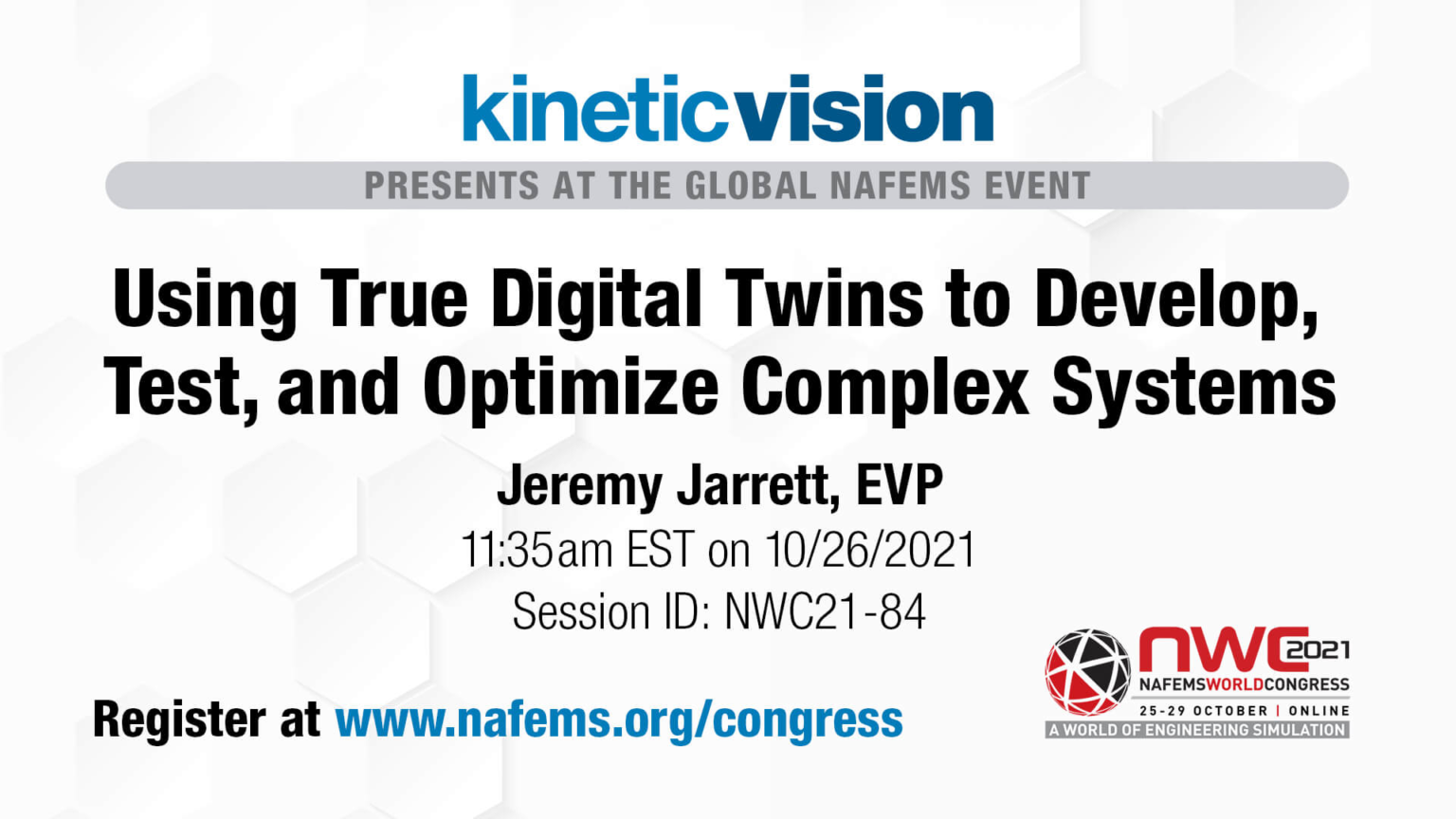 Kinetic Vision presents at NAFEMS